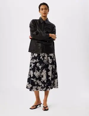 Whistles Shadow Floral Avery Midi Dress