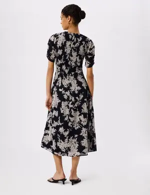 Whistles Shadow Floral Avery Midi Dress