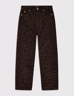 Whistles Barrel Leg Animal Print Jeans