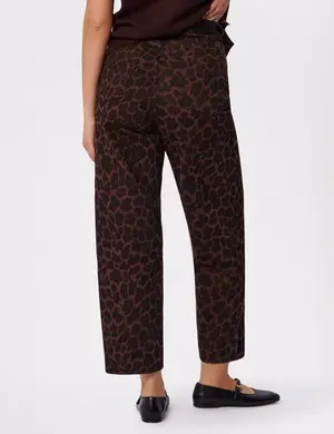 Whistles Barrel Leg Animal Print Jeans