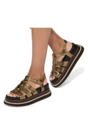 Kurt Geiger Orson Fisherman Sandal - Rust/copper