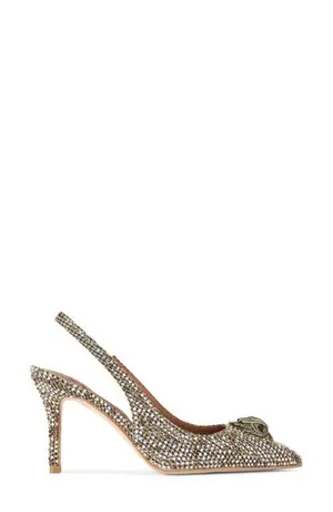 Kurt Geiger Belgravia Embellished Slingback Pumps - Open Beige