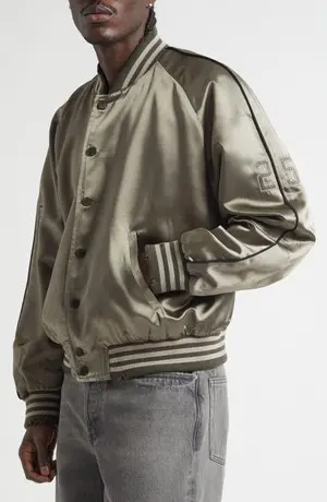 GOLDEN GOOSE Distressed Satin Bomber Jacket