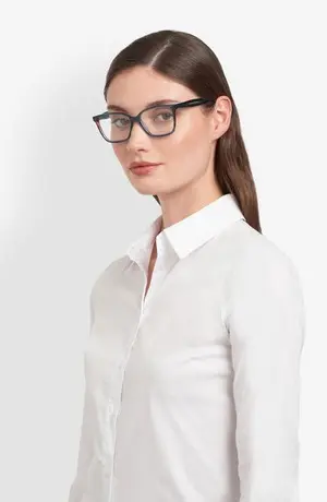 Carolina Herrera Rectangular Reading Glasses - Teal