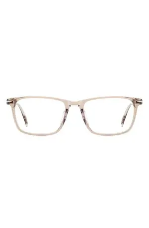 DB EYEWEAR BY DAVID BECKHAM 57mm Rectangular Optical Glasses - Beige Crystal