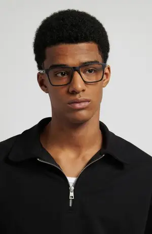 Hugo Rectangular Full Rim Eyeglasses - Black