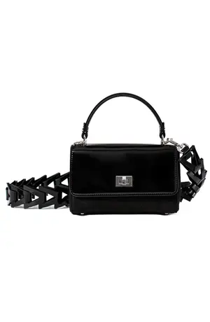 JURGI Lili Suede And Patent Leather Mini Bag - Black