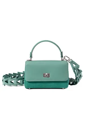 JURGI Lili Suede And Patent Leather Mini Bag - Mint