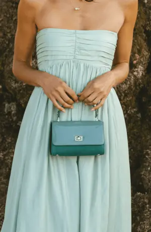 JURGI Lili Suede And Patent Leather Top Handle Mini Bag - Mint