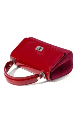 JURGI Lili Suede And Patent Leather Mini Bag - Red