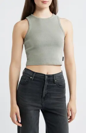 Brooklyn Industries Ribbed Cropped Tank Top - Shadow