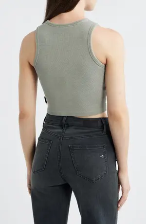 Brooklyn Industries Ribbed Cropped Tank Top - Shadow
