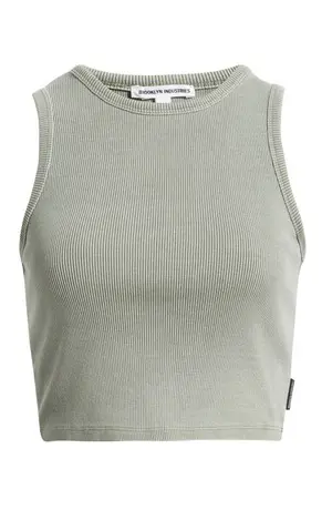 Brooklyn Industries Ribbed Cropped Tank Top - Shadow