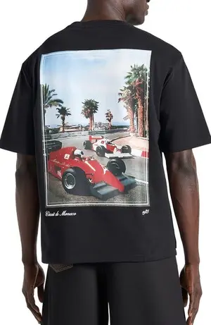 Manière De Voir Kian Circuit De Monaco Cotton T-shirt - Black