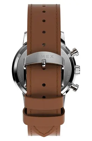 Timex® Marlin® Chronograph Watch With Leather Strap - Brown