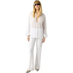 Missoni Ribbed Lamé Sequin Trousers - White