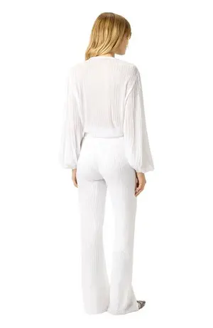 Missoni Ribbed Lamé Sequin Trousers - White