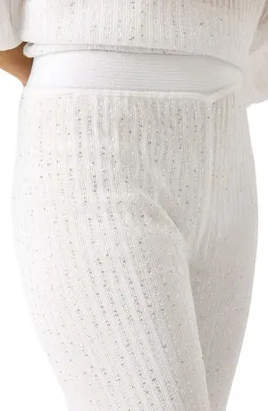 Missoni Ribbed Lamé Sequin Trousers - White