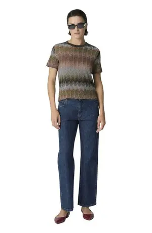 Missoni Viscose Lamé Crew-neck T-shirt With Snake Motif - Multicoloured