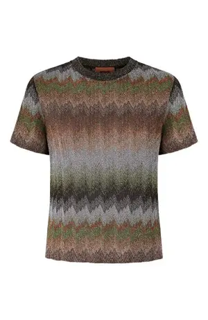 Missoni Viscose Lamé Crew-neck T-shirt With Snake Motif - Multicoloured