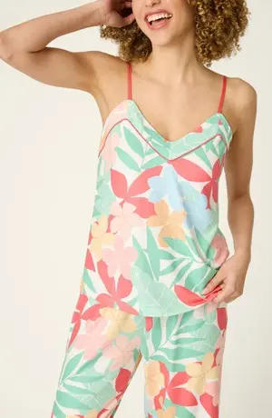 PJ Salvage The Coastal Club" Printed Jersey Camisole
