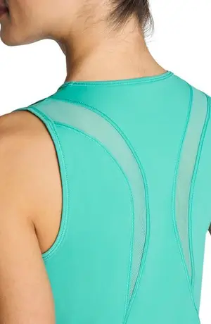 Spanx Mesh Detail Crewneck Tank - Tidepool