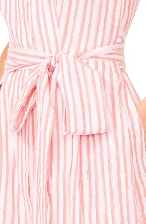 Ted Baker London Charlie Stripe Seersucker Midi Dress - Geranium