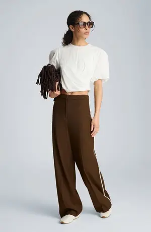 KENNETH COLE Side Stripe Wide Leg Pants