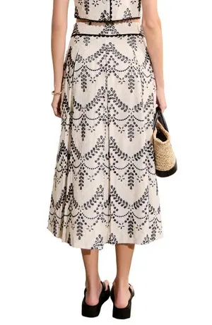English Factory Embroidered Eyelet Maxi Skirt