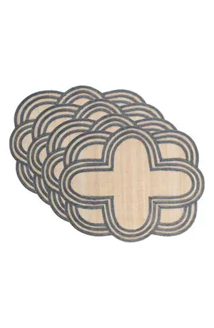 JULISKA Set Of 4 Scallop Stripe Placemats - Chambray