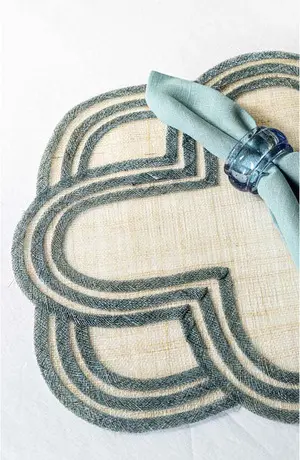 JULISKA Set Of 4 Scallop Stripe Placemats
