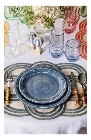 JULISKA Set Of 4 Scallop Stripe Placemats