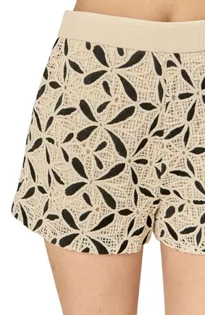 English Factory Crochet Floral Shorts