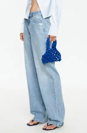 Lioness Diamante Wide Leg Jeans