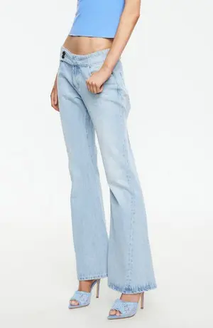 Lioness Hilton Button Tab Straight Leg Jeans