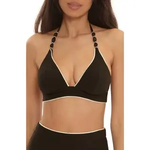 Trina Turk Corinth Triangle Bikini Top - Black/vanilla