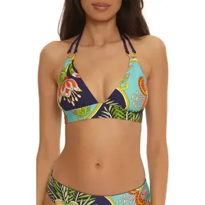 Trina Turk Flamingo Halter Bikini Top - Multi