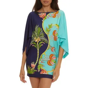 Trina Turk Flamingo Print Cover-up Dress - Blue Multi
