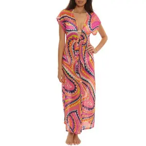 Trina Turk Aphrodite Sheer Mesh Cover-up Dress - Multi