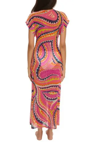 Trina Turk Aphrodite Sheer Mesh Cover-up Dress