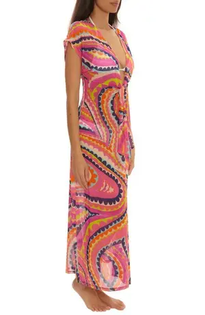 Trina Turk Aphrodite Sheer Mesh Cover-up Dress