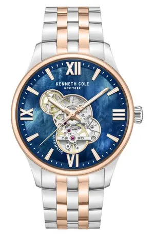 KENNETH COLE Varick Automatic Bracelet Watch - Silver Multi