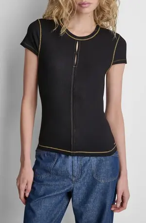 Contrast Stitching Tops For Women