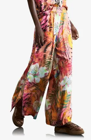 DESIGUAL Desigual Tropical Print Wide Leg Trousers