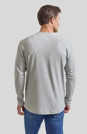 RYE 51 The Luxe Supima Long Sleeve Crew - Heather Grey