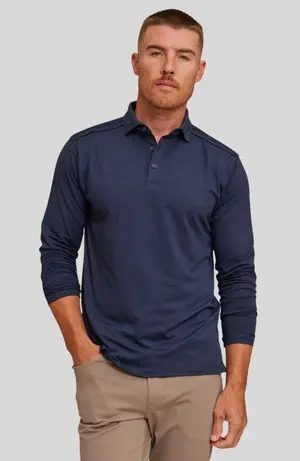 RYE 51 The Voyager Long Sleeve Polo - Navy