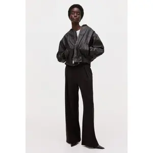 H&m Belted Ponte Di Roma Trousers - Dark Brown