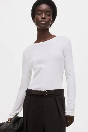 H&m Belted Ponte Di Roma Trousers