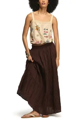 Lucky Brand Novelty Embroidered Sleeveless Top