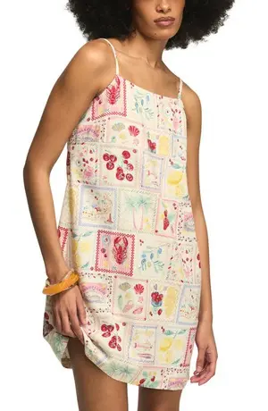 Lucky Brand Patchwork Linen Blend Mini Dress